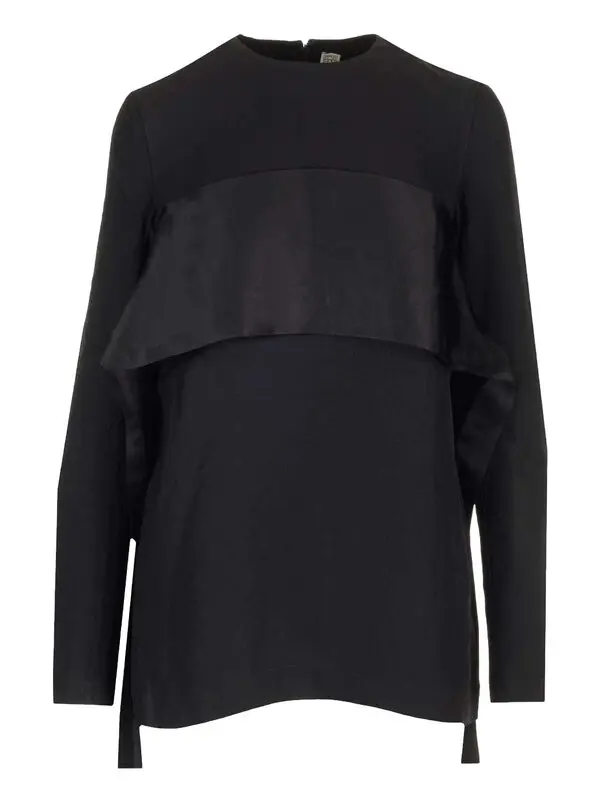 TOTEME Satin Crepe Top - Black