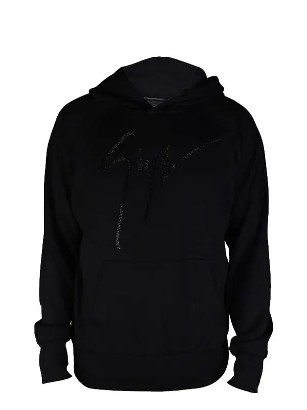 GIUSEPPE ZANOTTI Embellished Logo Hoodie - Black