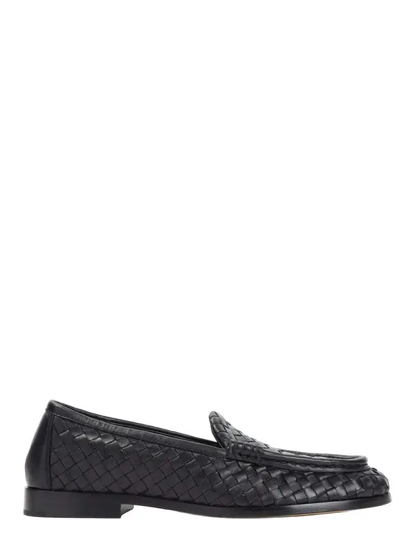 Bottega Veneta Silenzio Supple Intrecciato Loafer - Black