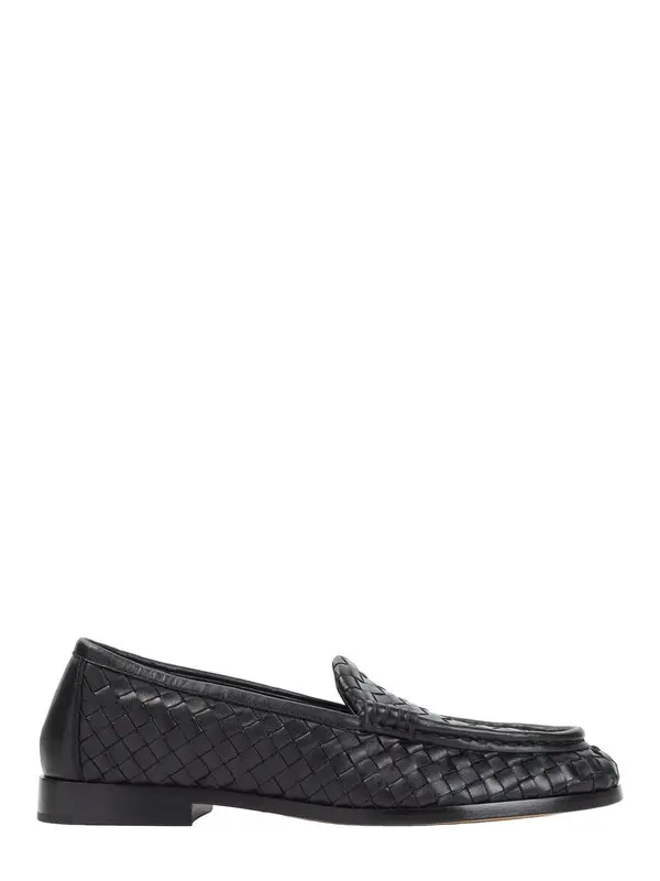 Bottega Veneta Silenzio Supple Intrecciato Loafer - Black