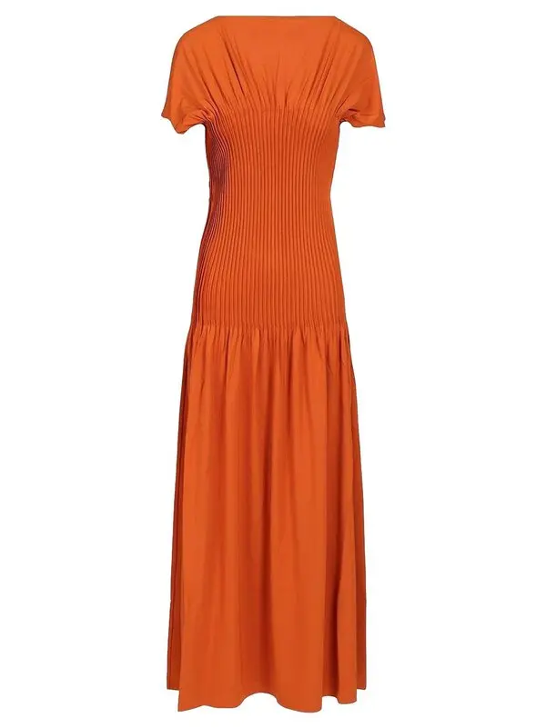 TOTEME Pleated Jersey Dress - Orange