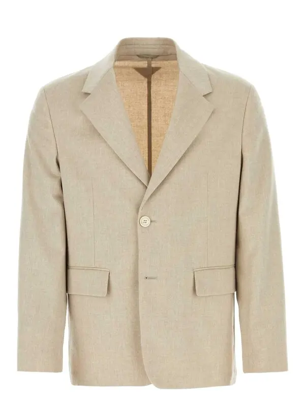 Prada Melange Sand Cashmere Blazer - Brown