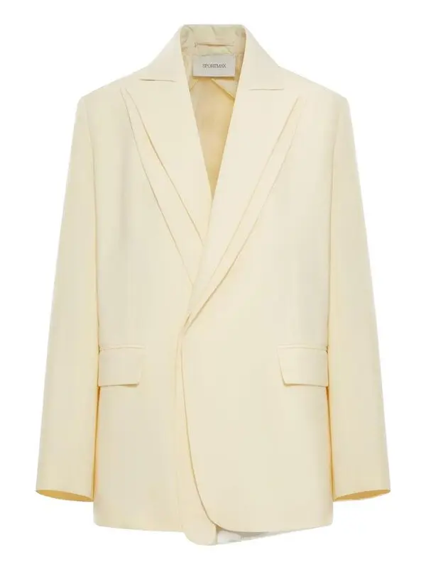 Sportmax Viscose Blend Double Collar Blazer - Yellow