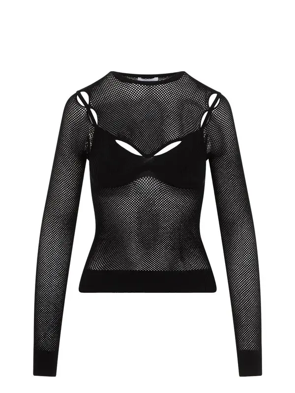 Off-White Net Arrow Bralette Top - Black