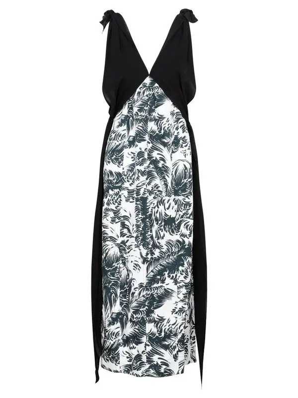 Bottega Veneta Printed Silk Dress - Black