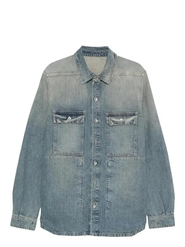 Rick Owens Washed Indigo Denim Jacket - Blue