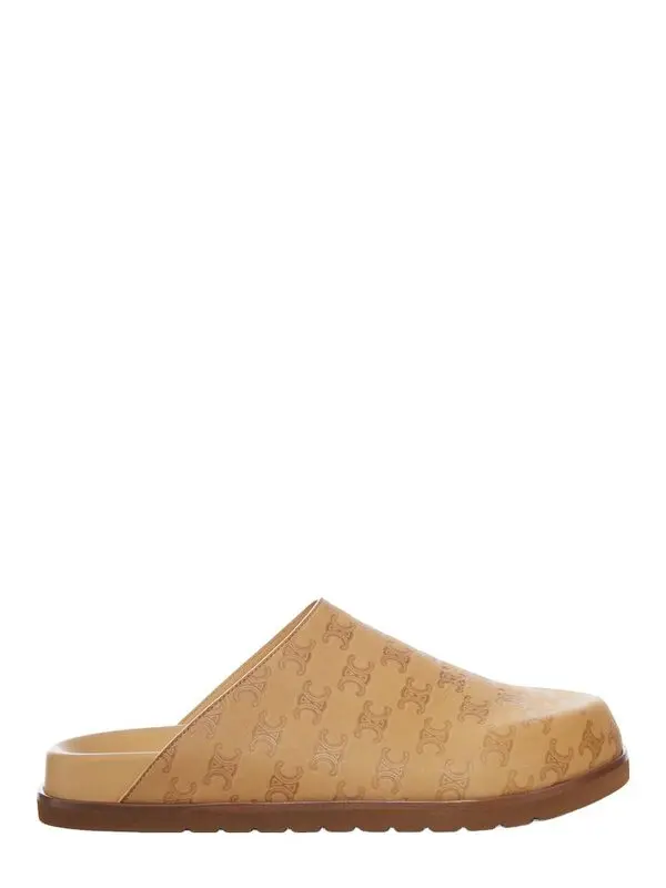 Celine Leather Monogram Clogs - Cream