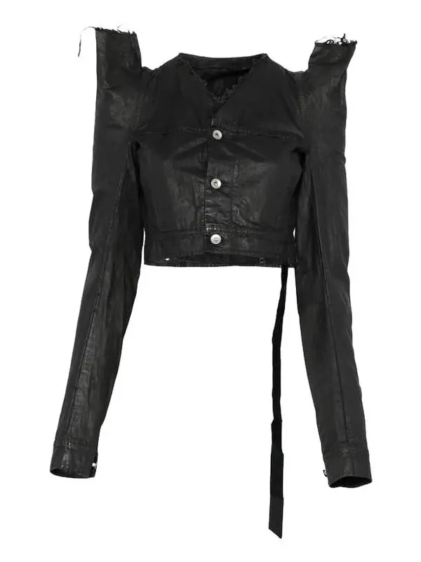 Rick Owens Cropped Biker Jacket - Black