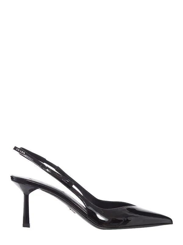 Prada Patent Leather Slingback Pumps - Black