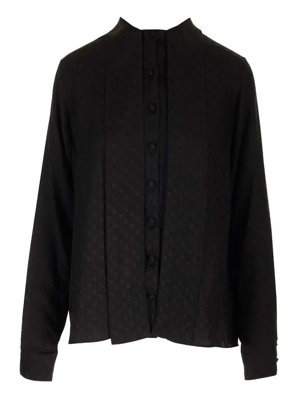 Palm Angels Monogram Silk Blouse - Black