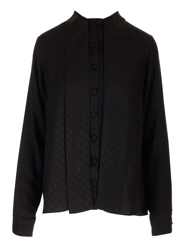 Palm Angels Monogram Silk Blouse - Black