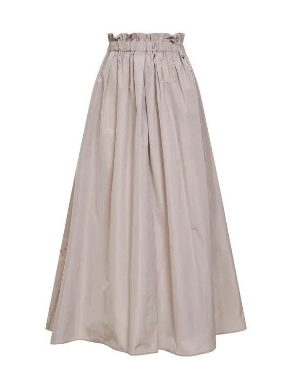 Herno Pearl Grey Techno Taffeta Long Skirt - Multicolor