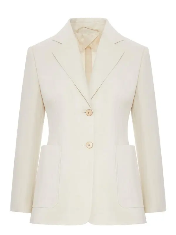 Max Mara Single-breasted Linen Jacket - Cream