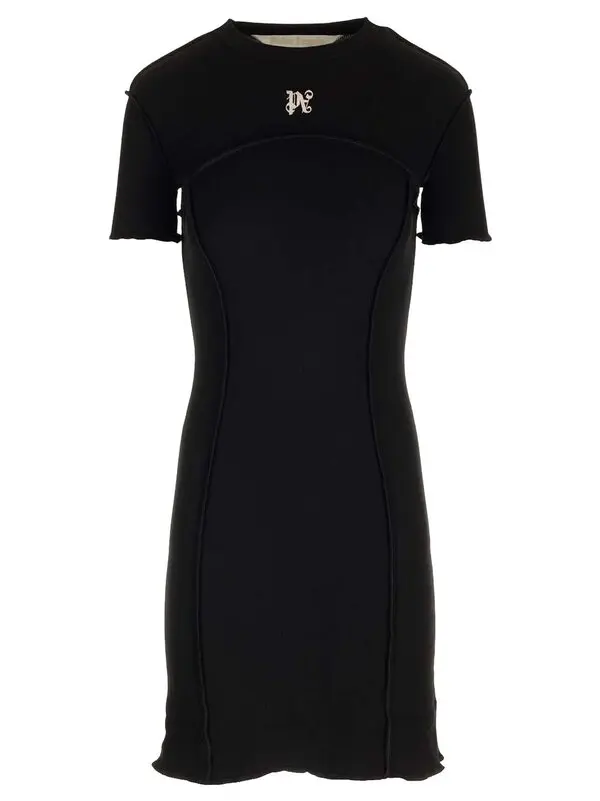 Palm Angels Monogram Mini Dress - Black