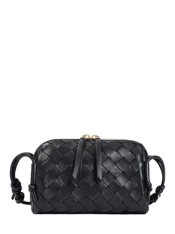 Bottega Veneta Leather Concert Bag - Black