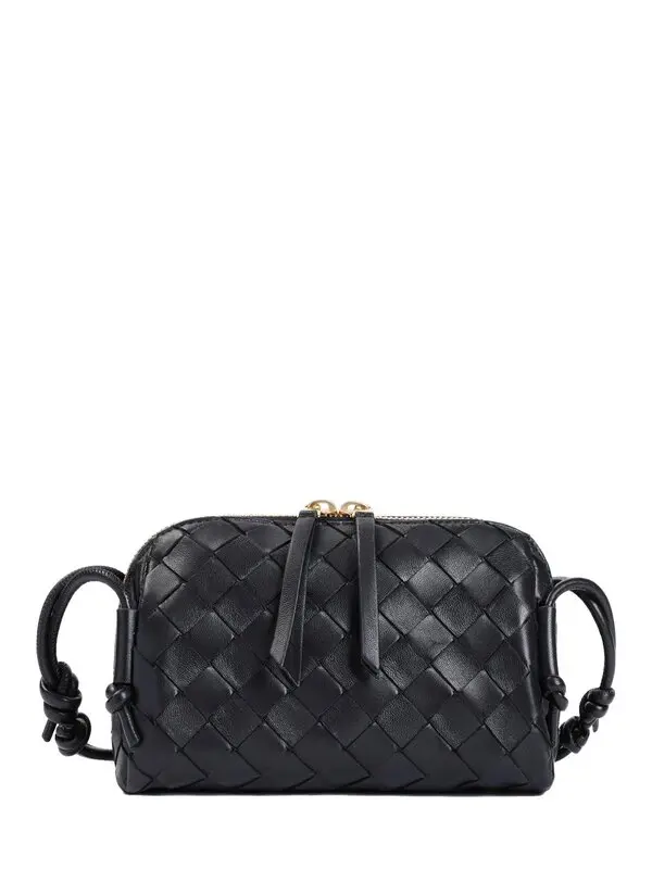 Bottega Veneta Leather Concert Bag - Black