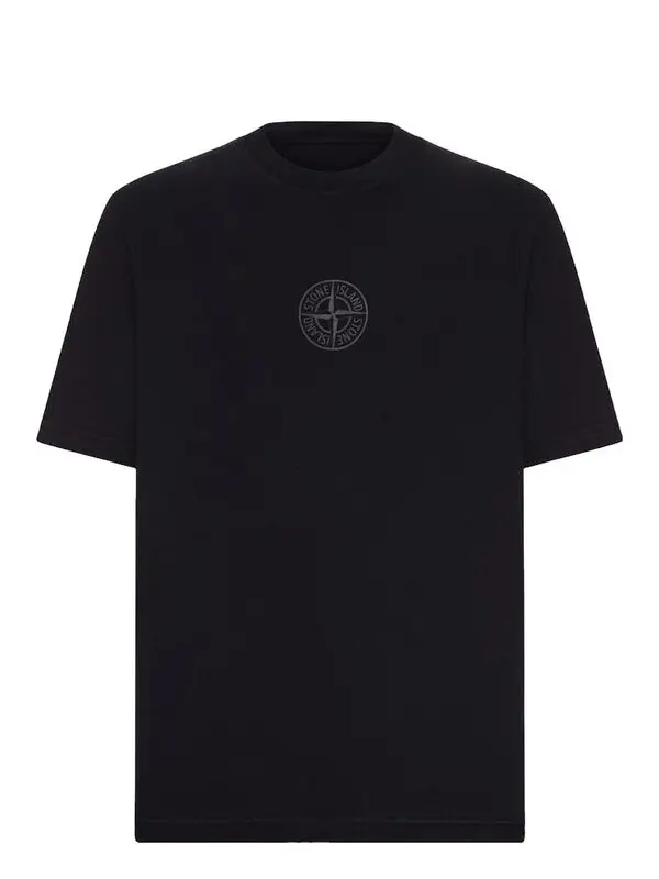 Stone Island T-shirt With Compass Logo Print - Black
