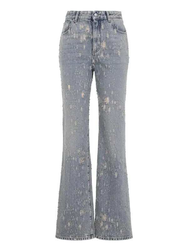 Alexander McQueen Distressed Flared Jeans - Blue