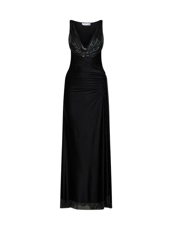 Rabanne Viscose Jersey And Mesh Long Dress - Multicolor