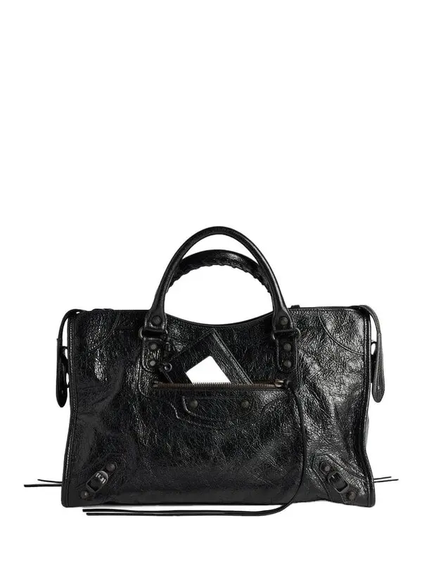 Balenciaga Arena Lambskin Le City Media Bag - Black