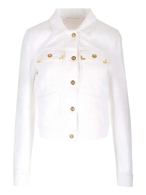 Palm Angels Cotton Denim Jacket - White