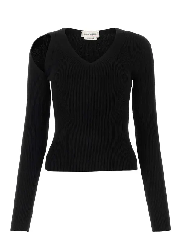 Alexander McQueen Wool Blend Sweater - Black