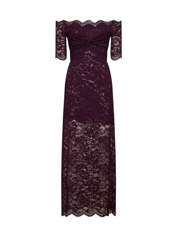 Rabanne Stretch Floral Lace Layered Long Dress - Multicolor