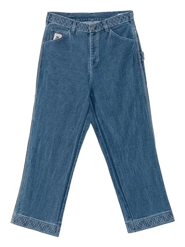 BODE Denim Straight-leg Regular Fit Trousers - Blue