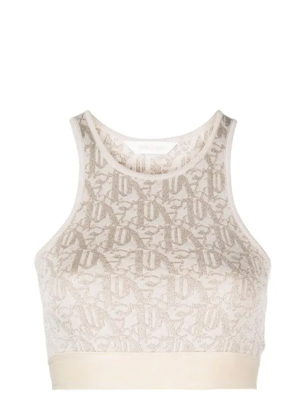 Palm Angels Lurex Knit Top - White