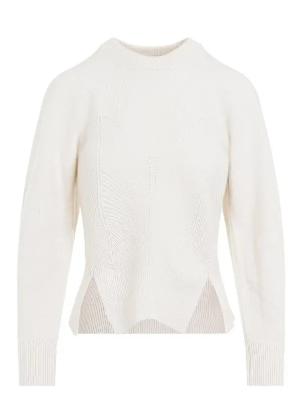 Alexander McQueen Chevron Cashmere Pullover - White