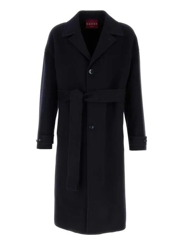 Gucci Midnight Wool Blend Coat - Blue