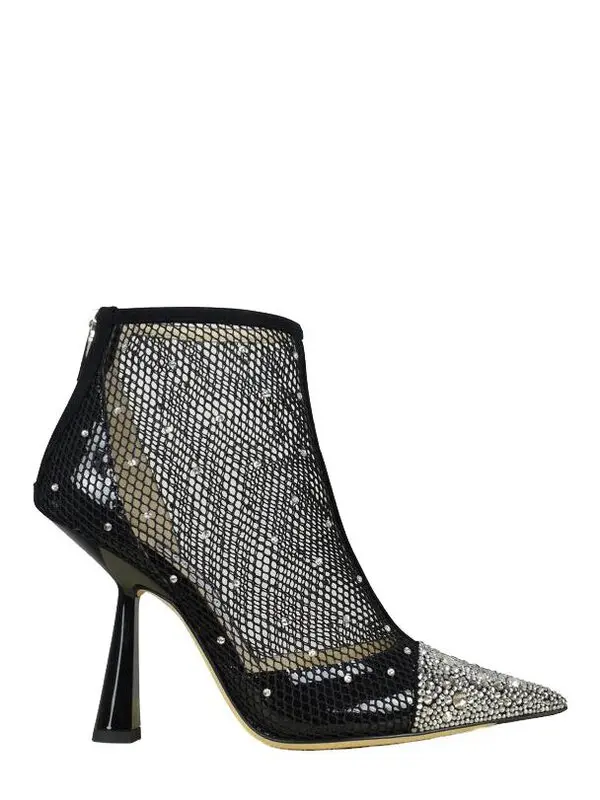 JIMMY CHOO Kix 100 Crystal Embellished Mesh Ankle Boots - Black