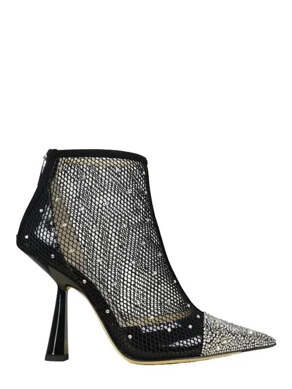 JIMMY CHOO Kix 100 Crystal Embellished Mesh Ankle Boots - Black
