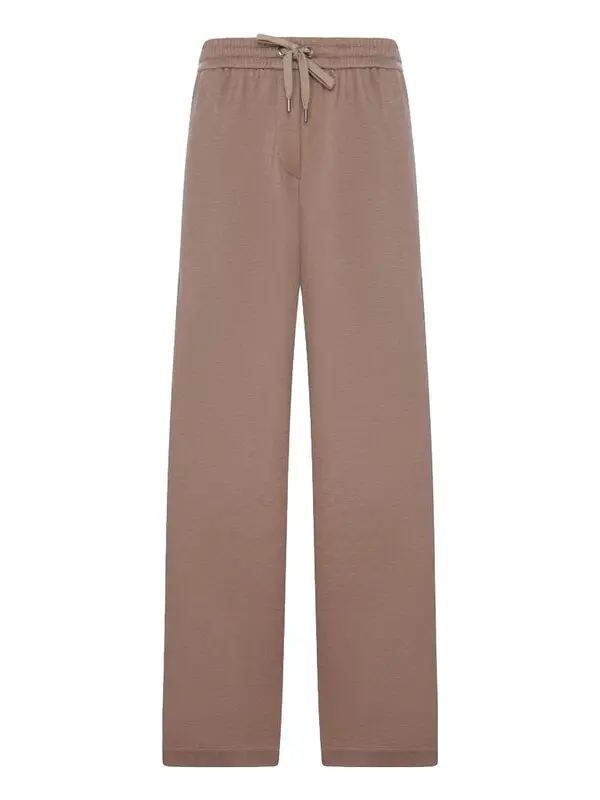 Brunello Cucinelli Wide Leg Trousers With Drawstring - Multicolor