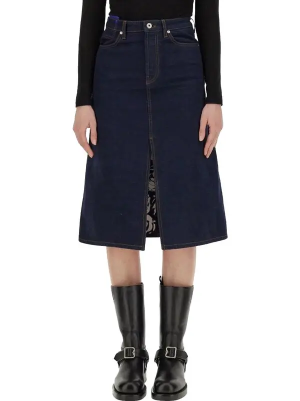 Burberry Denim Skirt - Blue