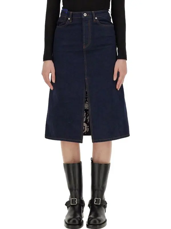 Burberry Denim Skirt - Blue