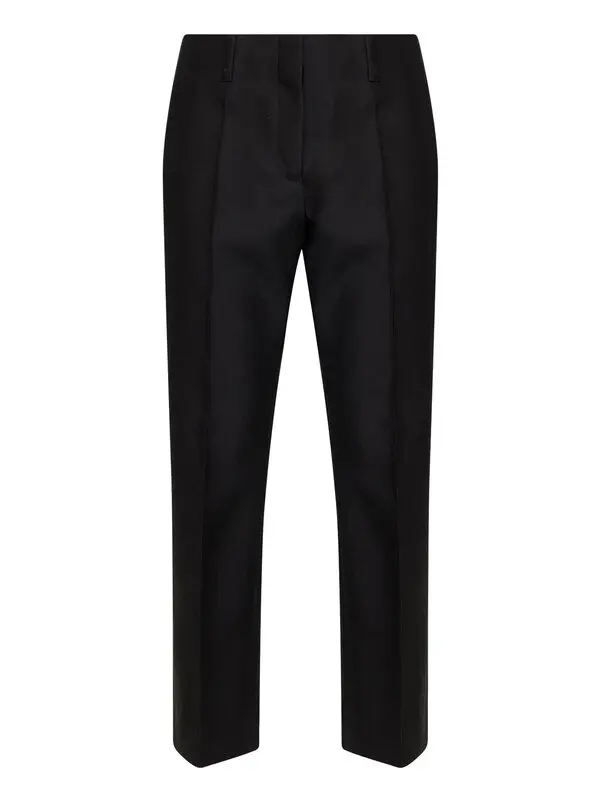Dries Van Noten Rounded Wool Silk Tailored Cropped Trousers - Multicolor