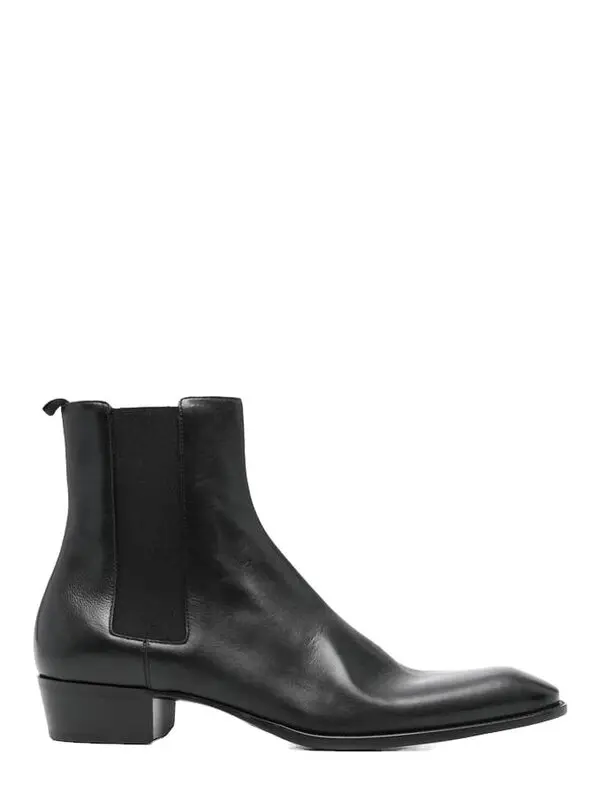 Saint Laurent Leather Chelsea Boot - Black