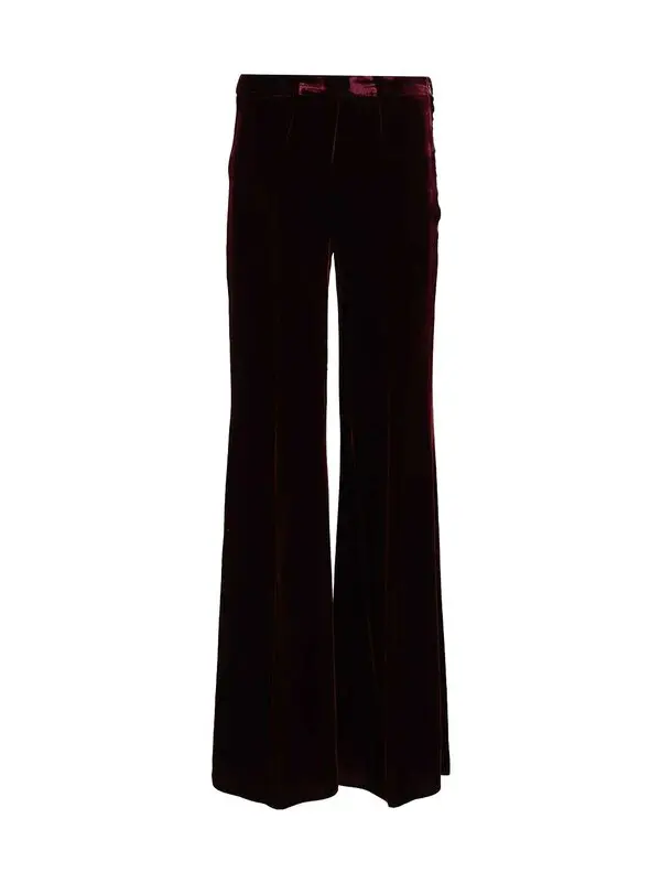 FORTE_FORTE Smooth Velvet Flared Trousers - Multicolor