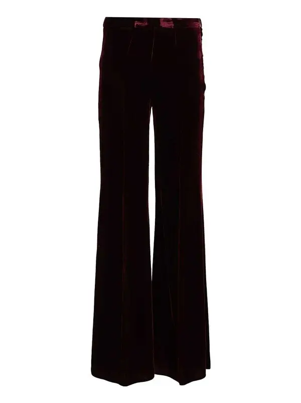 FORTE_FORTE Smooth Velvet Flared Trousers - Multicolor