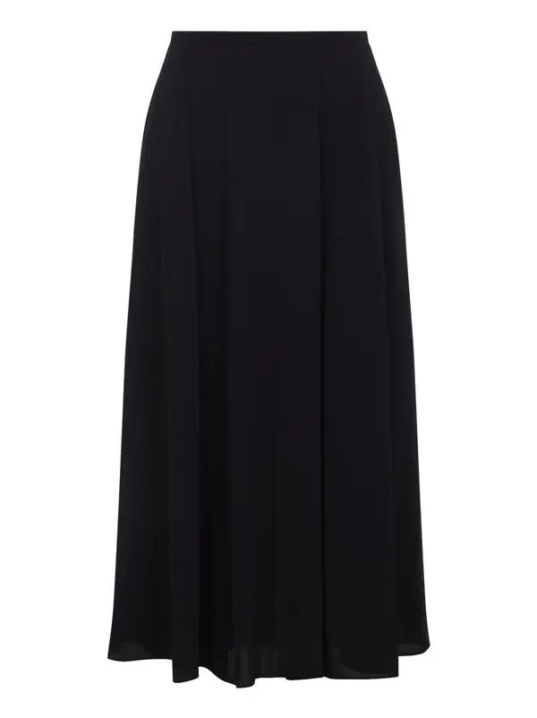 Alberta Ferretti Georgette Midi Skirt - Black