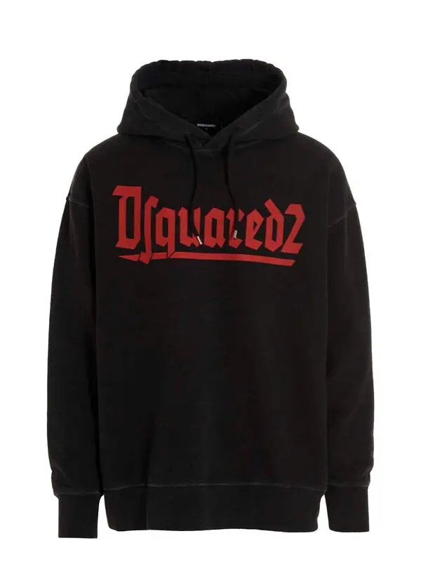 Dsquared2 Cotton Oversized Hoodie - Black