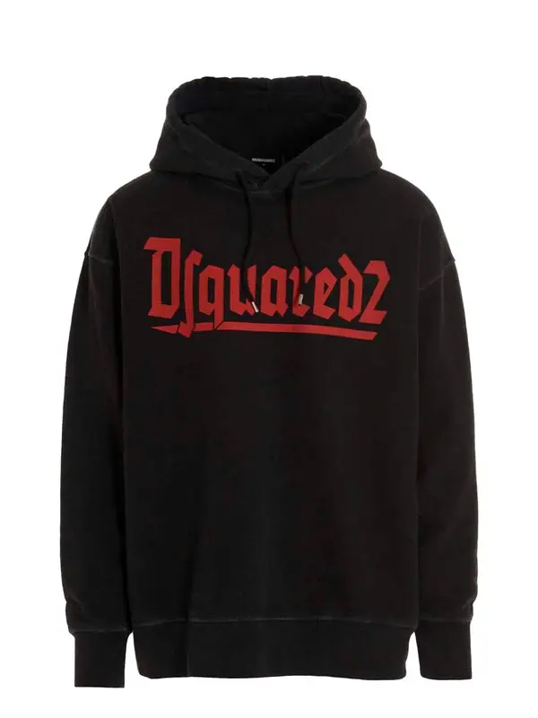Dsquared2 Cotton Oversized Hoodie - Black