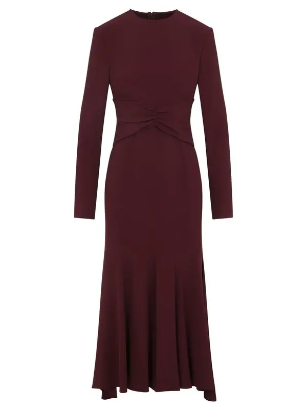 Alberta Ferretti Satin Midi Dress - Red