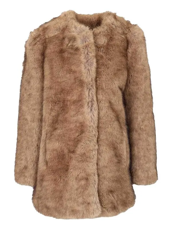 STAND STUDIO Sadie Faux Fur Jacket - Cream