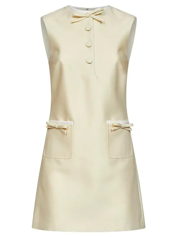 SELF-PORTRAIT Taffeta Mini Dress With Bows - Multicolor