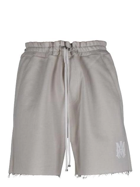 Amiri Cotton Shorts With Ma Logo - Cream
