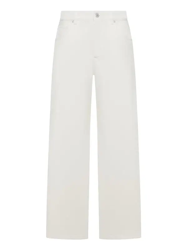 Brunello Cucinelli Wide Leg Cotton Trousers - Multicolor