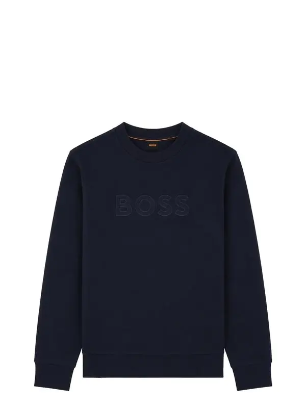 BOSS Felpa We_logo Relaxed Fit - Blue