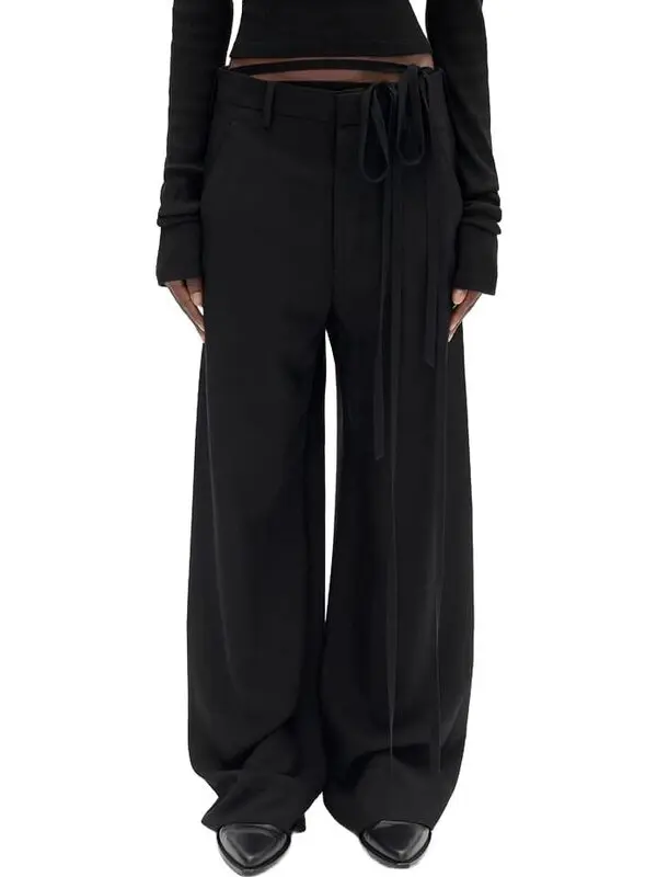 ANN DEMEULEMEESTER Palazzo Trousers - Black